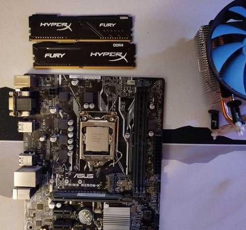 Комплект i5 7400, asus B250M-K, озу fury 8гб 2400