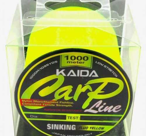 Леска Kaida Carp Line Sinking Fluo Yellow 1000м