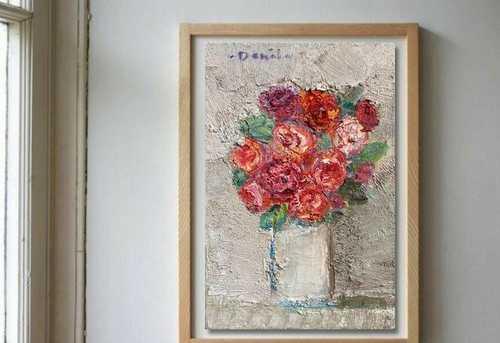 Картина маслом на холсте "Букет Роз"