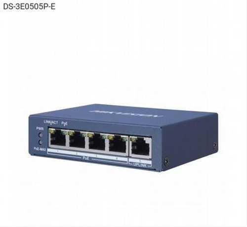 Коммутатор hikvision DS-3E0505P-E 4-PoE Неуправляе