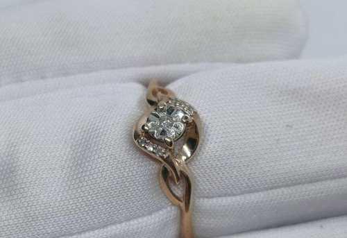 Золотое кольцо с бриллиантами(13150)