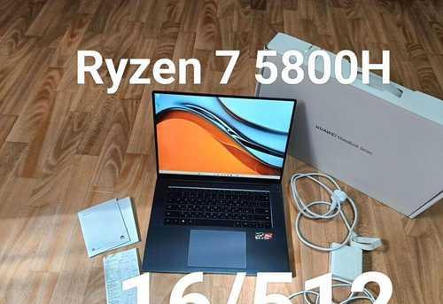 16" HUAWEI MateBook 16 CREM-WFD9, 512 ГБ, Ryzen 7 5800H, RAM 16 ГБ, Radeon Graphics