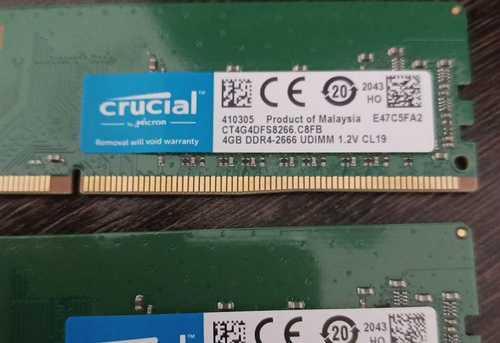 Озу crucial ddr4 2666 2x4