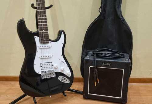 Электрогитара Stratocaster с Комбиком (с ревербом)