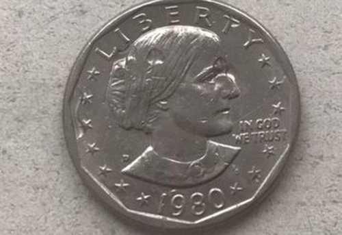 Монета. США. 1 доллар 1980 год