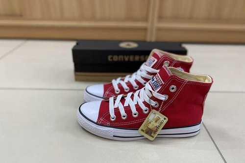 Кеды converse красные высокие