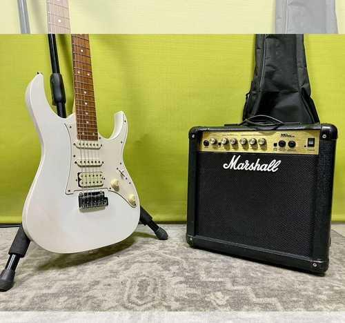 Электрогитара Ibanez с комбиком Marshall