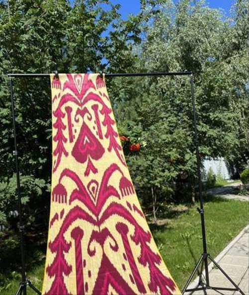 Ткань икат адрас кафтан узбекский ткань хан атлас