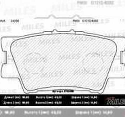 Miles E110060 Колодки тормозные toyota RAV 4 06/camry 2.4/3.5 06 задние SemiMetallic