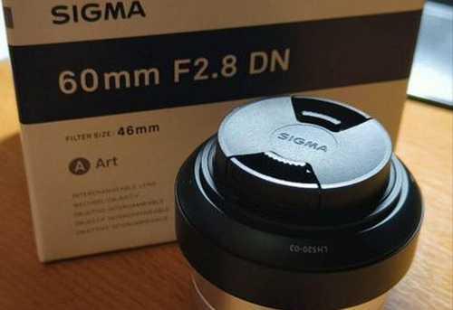 Объектив Sigma 60mm f/2.8 Art mft micro 4/3