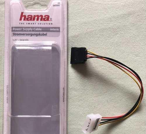 Кабель (переходник Molex) hama SATA 0.2м