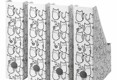 Лотки для бумаг IKEA Fluns, коты, 4 шт