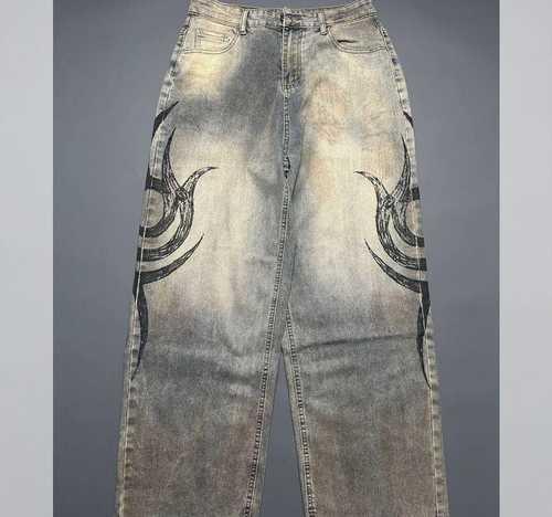 Balenciaga Tattoo Y2k Baggy Type Jeans Джинсы