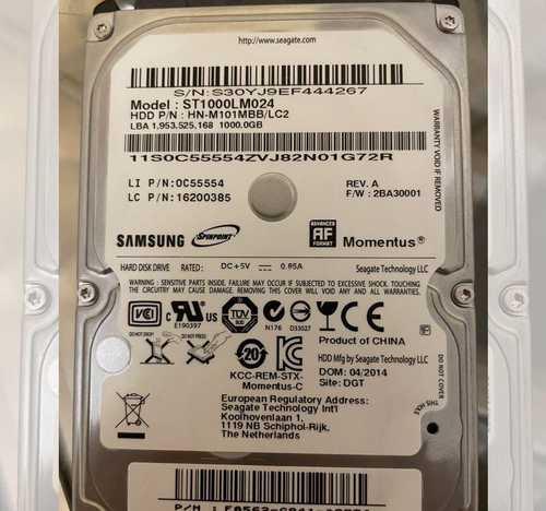 Жесткий диск ssd samsung 1tb ST1000LM024