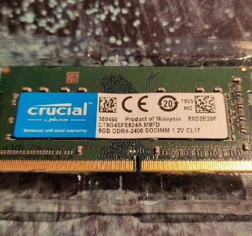 Оперативная память ddr4 8gb Crucial 2400