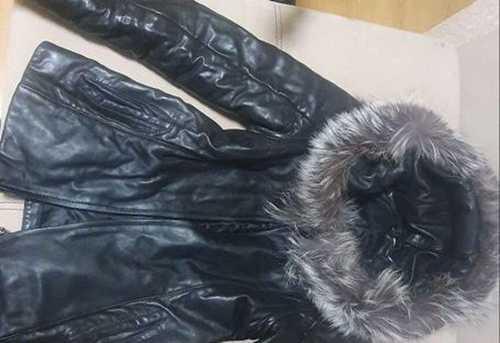 Куртка-жилетка кожаная женская