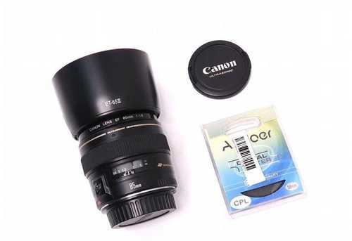 Объектив Canon EF 85mm f 1.8 USM +бленда/фильтр