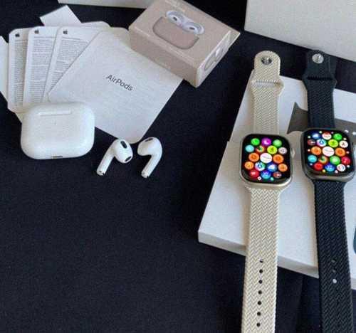 Смарт часы Apple Watch 9 46mm   AirPods 3 Lux