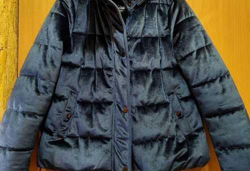 Куртка женская зимняя короткая велюровая 46-48