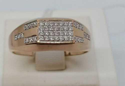 Золотое кольцо мужское р-р 21,5 585 пр с фианитами