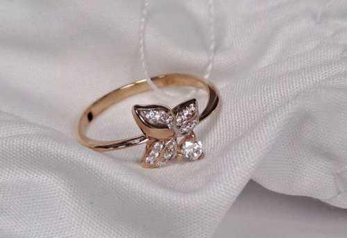 Золотое кольцо с фианитами 585 пробы 17 размер