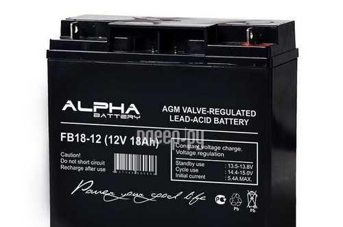 Аккумулятор Alpha 12V 18Ah FB18-12