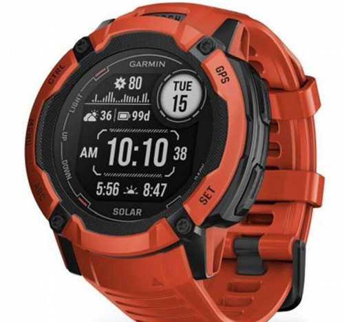 Часы Garmin Instinct 2X Solar красный