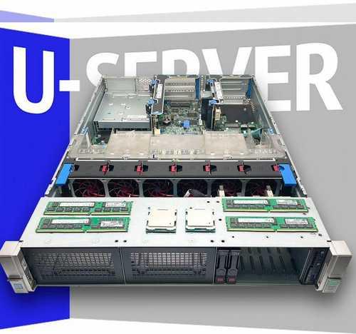 DL380 G9 8S 2x2667v4 64G 2x600Gb P840 2x500W Сервер HP HPE ProLiant DL380 Gen9 8SFF 2U Б/У