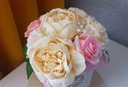 Мыльные пионы розы хлопковый цветок
