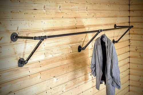 Hanger Big -настенная штанга рейл для одежды лофт