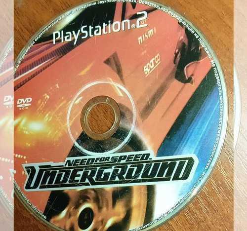 Диск игры NFS underground для PlayStation 2