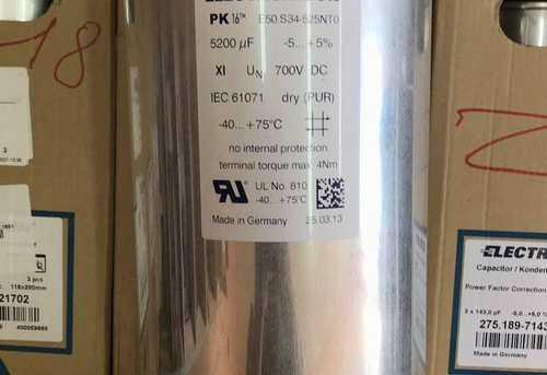 1 шт E50.S34-525NT0 Конденсатор PK16XI 5200F 700V