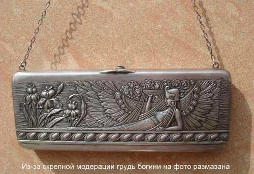 Женская сумочка клатч антикварное серебро 84