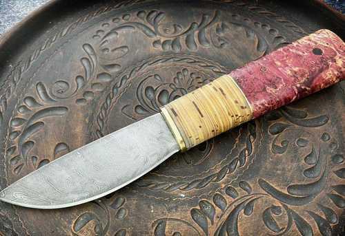 Якутский малый нож из дамасской стали