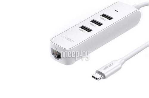 Хаб Ugreen CM416 USB-C to 3xUSB 3.0RJ45 White