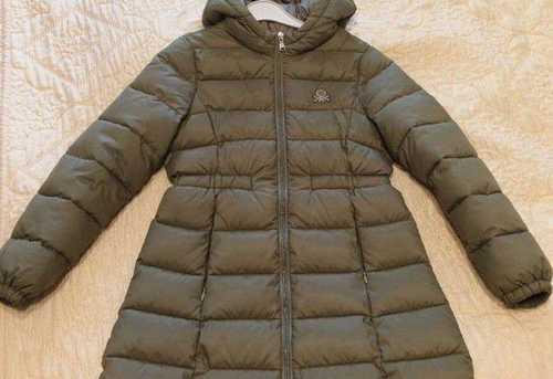 Утеплённое демисезонное пальто для девочки 140