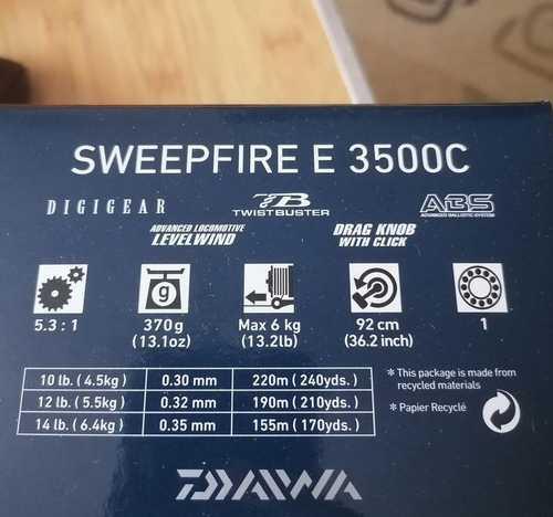 Катушка рыболовная daiwa sweepfire 3500c