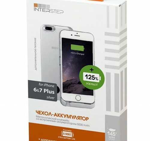 Чехол-аккумулятор Interstep iPhone 6/7/8 Plus (сер