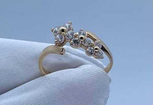 Золотое кольцо с фианитами 17р (11810)