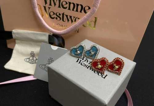 Серьги Vivienne Westwood сердечки