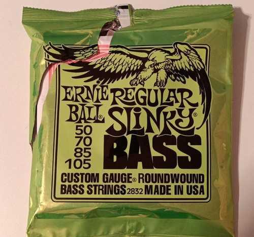 Струны для бас гитары Ernie Ball slinky 50-105