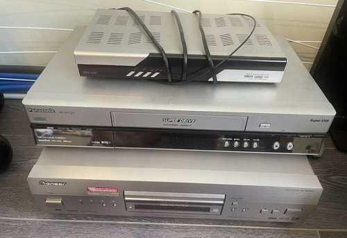Dvd плеер, VHS, Panasonic, Pioneer, ресивер