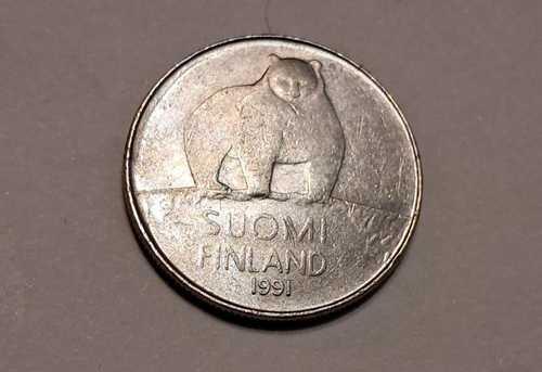 Монета с Полярным Медведем, 50 пенни Финляндии 90