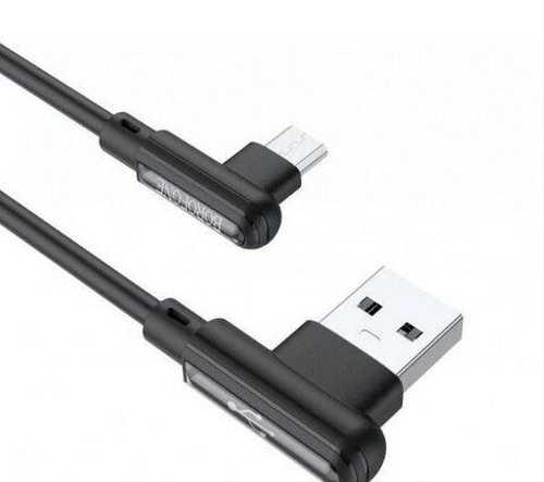 Кабель micro USB Borofone BX58 2.4A 1m угловой чер