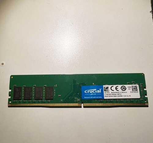 Оперативная память ddr4 8gb crucial 2666мгц