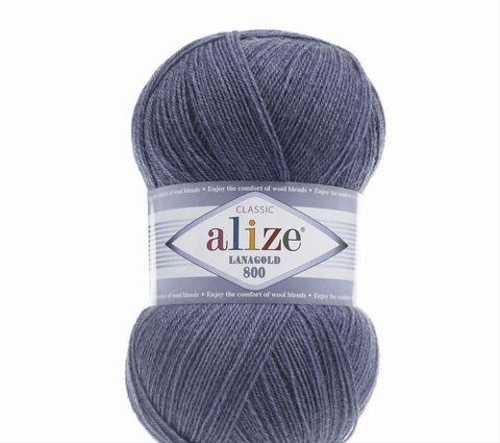 Пряжа alize 'Lanagold 800' 100гр.,730м (49шерсть