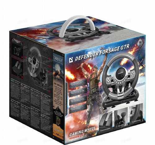 Новый Игровой руль с педалями для пк defender