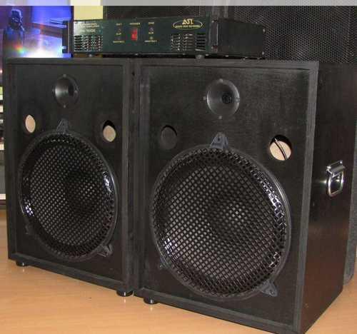 Колонки F-Sound 1083W 2шт Pro 65х47х36см+Amplifier