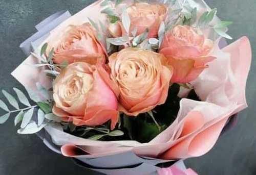 Букет из персиковых роз цветы и подарки с доставко