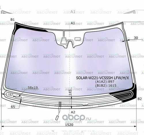 Стекло лобовое mercedes-benz S-class 2005 - 2013 W221, W221 рестайлинг Седан 4 дв mert0073